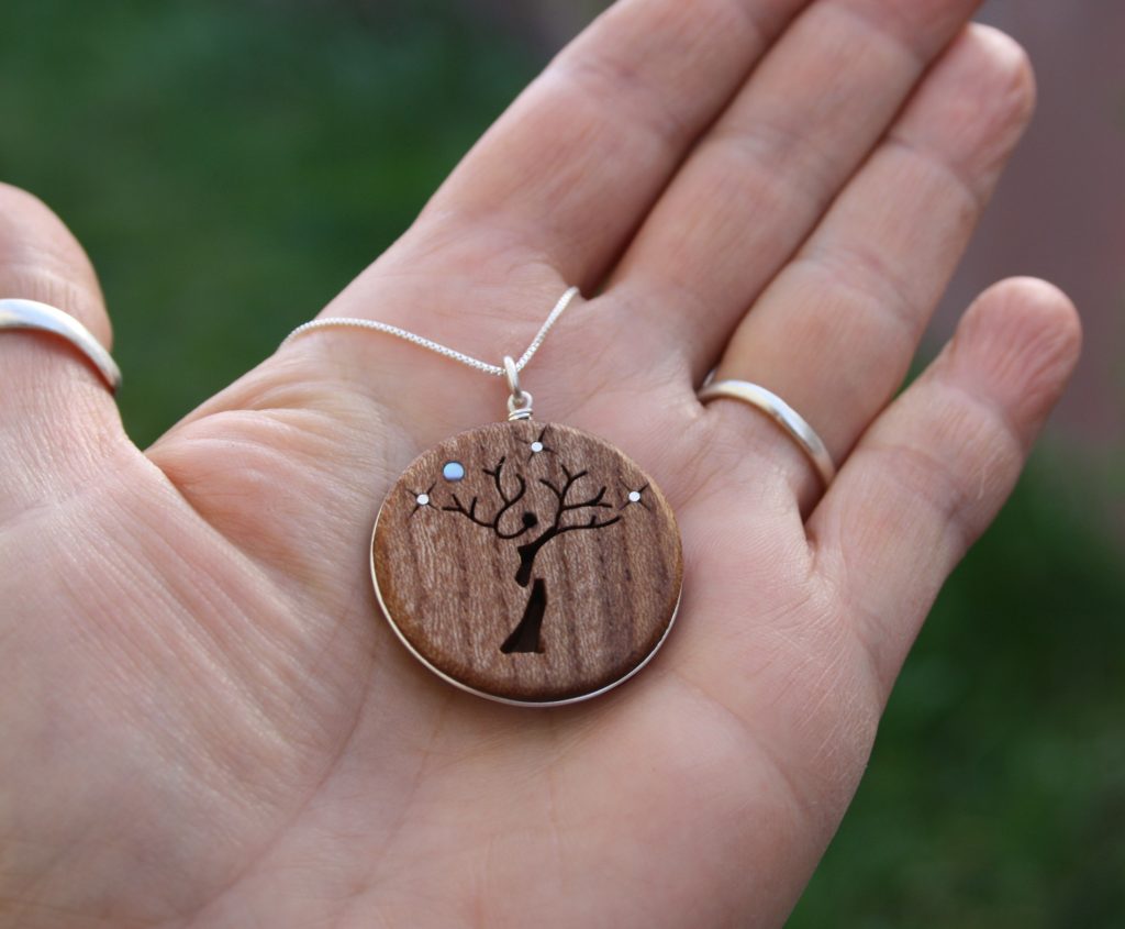 Irish elm tree of life necklace